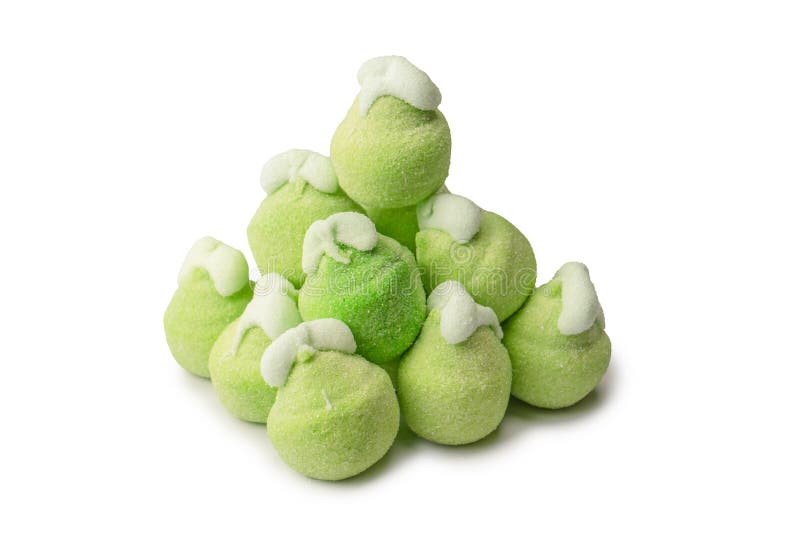 Green Marshmallow Candy Isolated on White Background Stock Photo ...