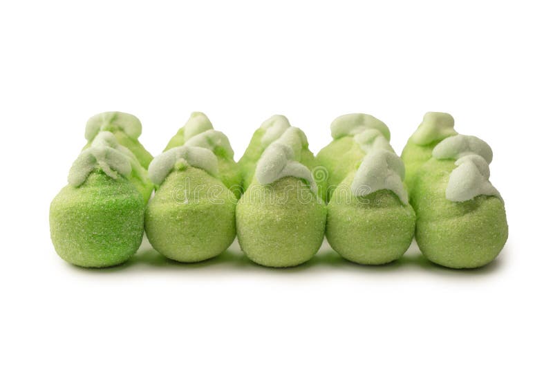 Green Marshmallow Candy Isolated on White Background Stock Photo ...