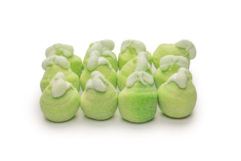 Green Marshmallow Candy Isolated on White Background Stock Photo ...