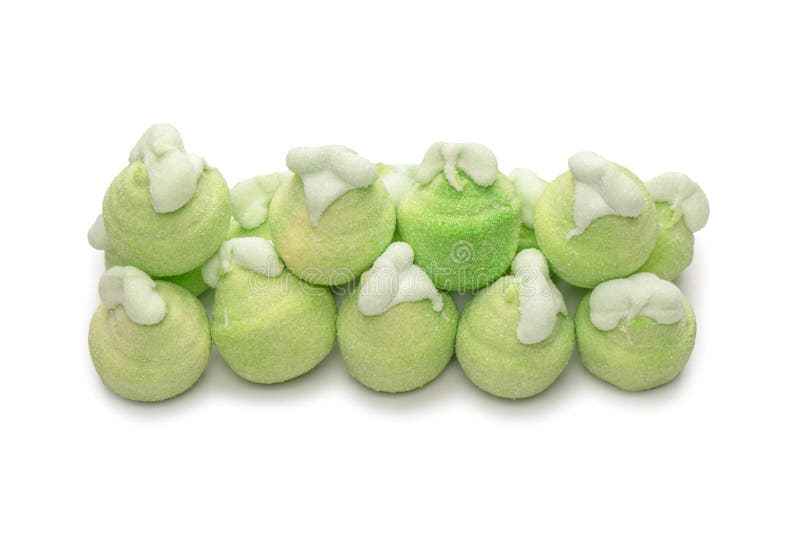 Green Marshmallow Candy Isolated on White Background Stock Photo ...
