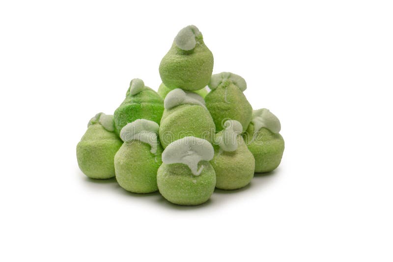 Green Marshmallow Candy Isolated on White Background Stock Image ...
