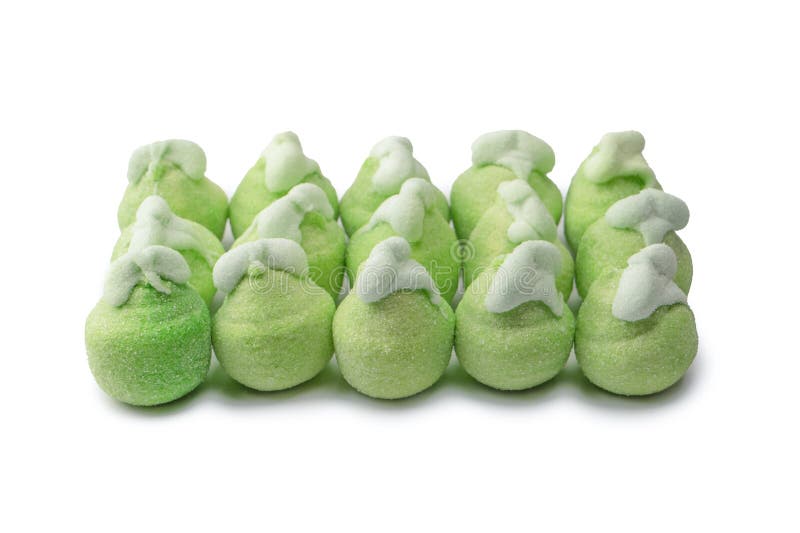 Green Marshmallow Candy Isolated on White Background Stock Photo ...