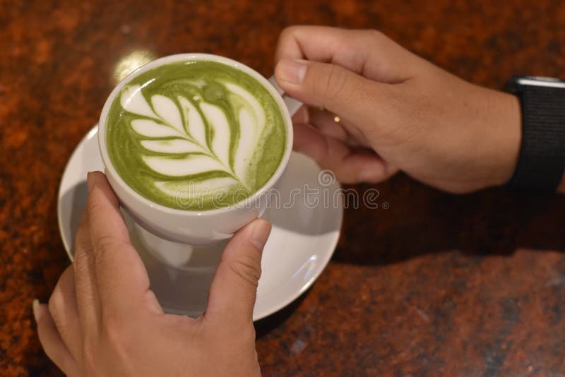 Green matcha coffee stock image. Image of breakfast - 220891127