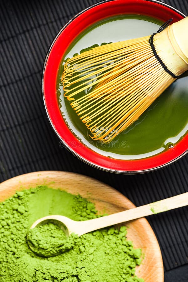 Green Matcha Tea Preparation Stock Image - Image of ingredient ...