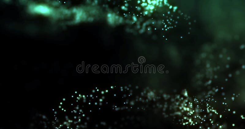 Green Matrix Abstract Particles and Sparkles Frame with Fluid Movement ...