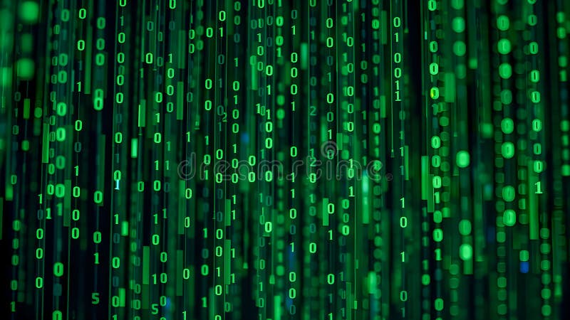 Green Matrix Background Binary Code On Black Background Stock Image Image Of Signage Number