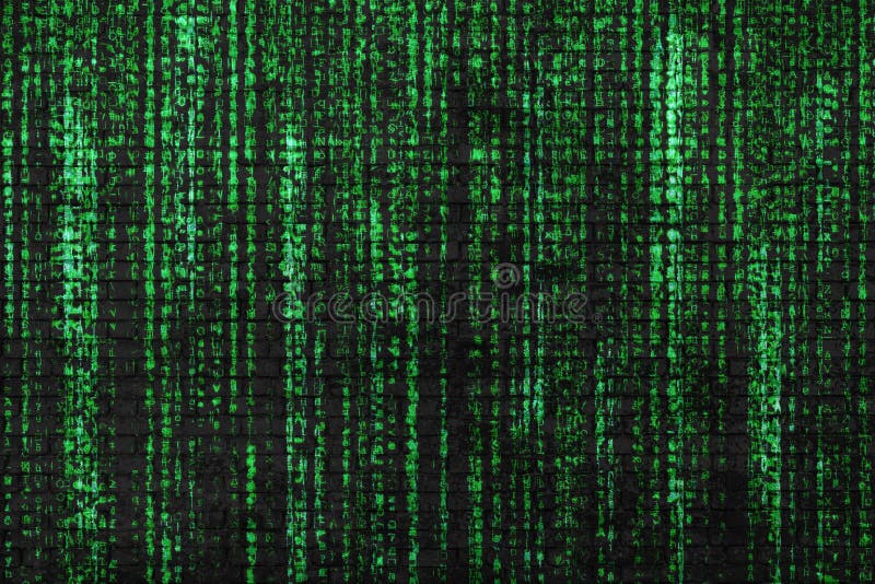 Green Matrix Background Wall Stock Image - Image of barriers, barrier ...