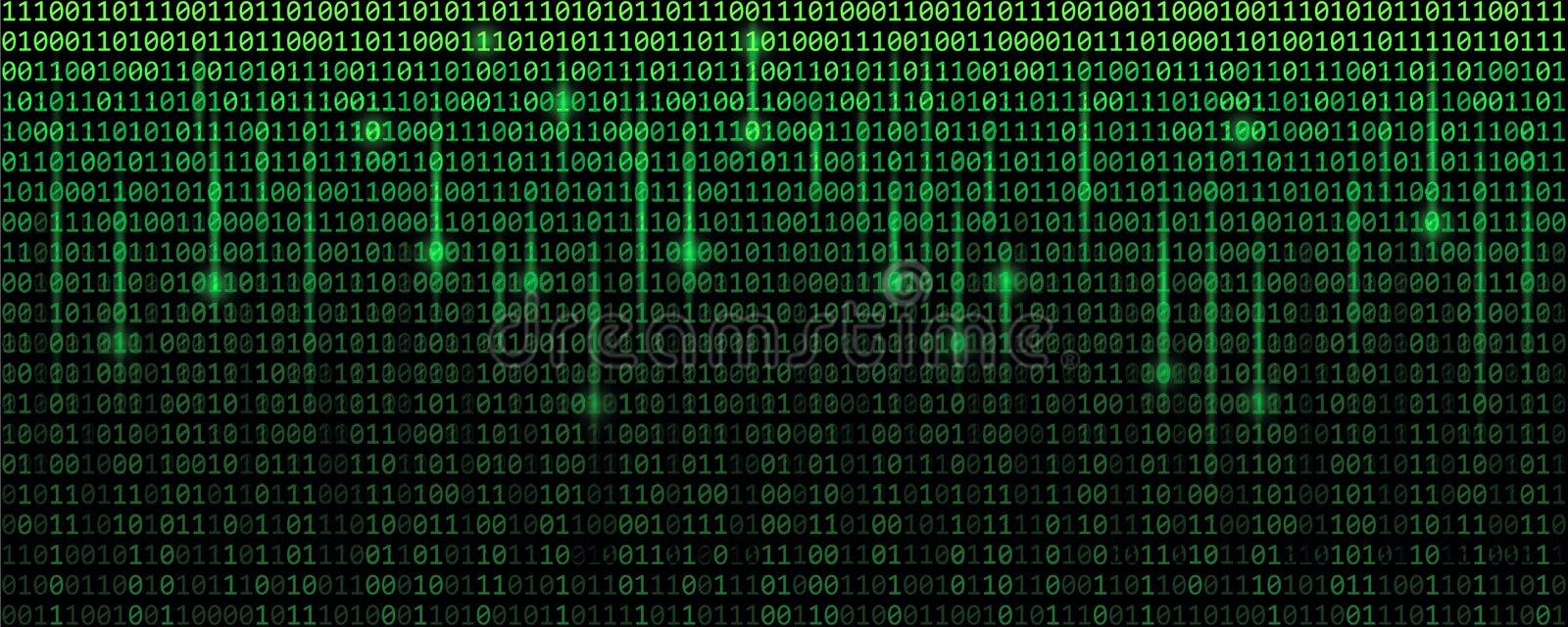 Matrix of Binary Numbers. Binary Computer Code. Green Digital Numbers. Futuristic or Sci-fi ...