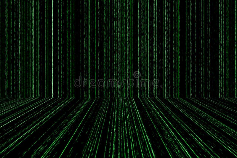 Green Matrix on Black Background Stock Illustration - Illustration of ...