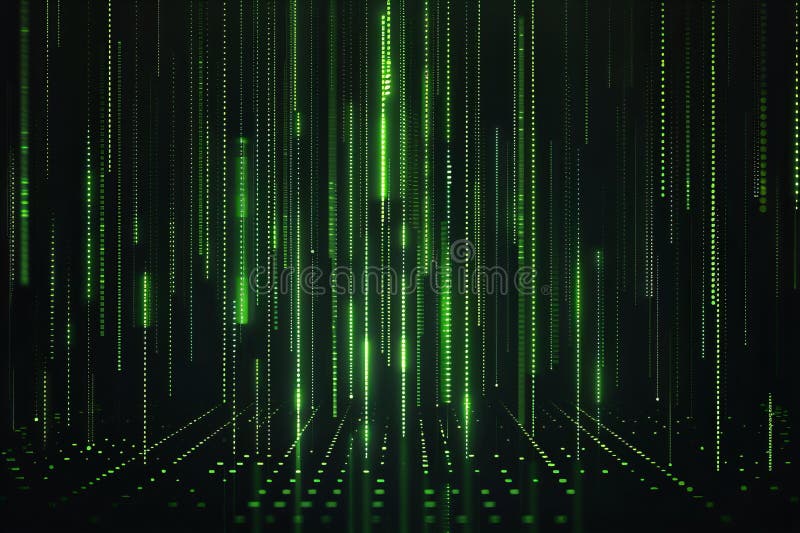 Green Matrix Code Background Wallpaper Illustration Stock Illustration ...