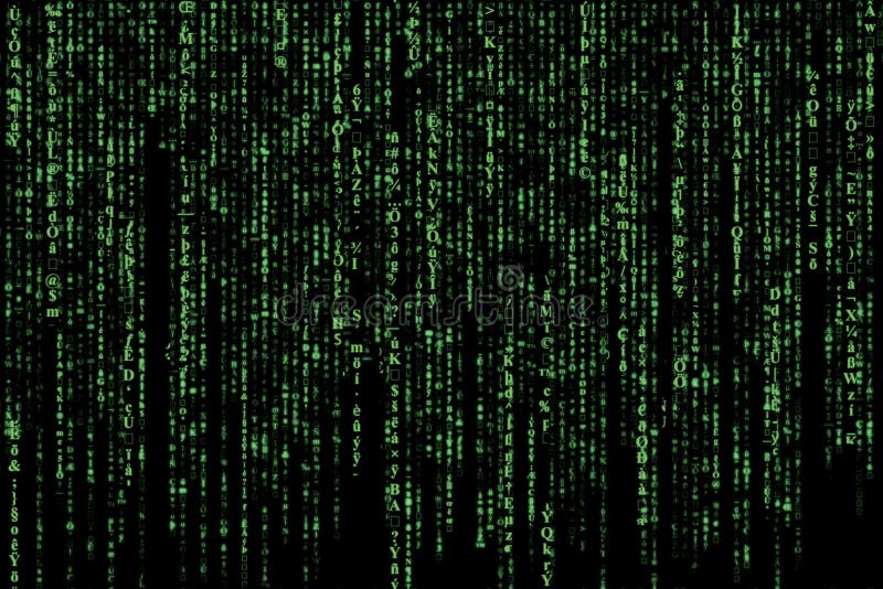 Green Matrix of Falling Random Characters, Numbers and Symbols on Black ... Green Matrix of Falling Random Characters, Numbers and Symbols on Black ...
