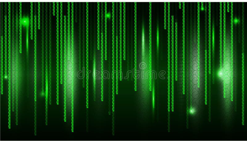 Green Matrix Vertical Flows. Dark Green Binary Wallpaper Stock Vector ...