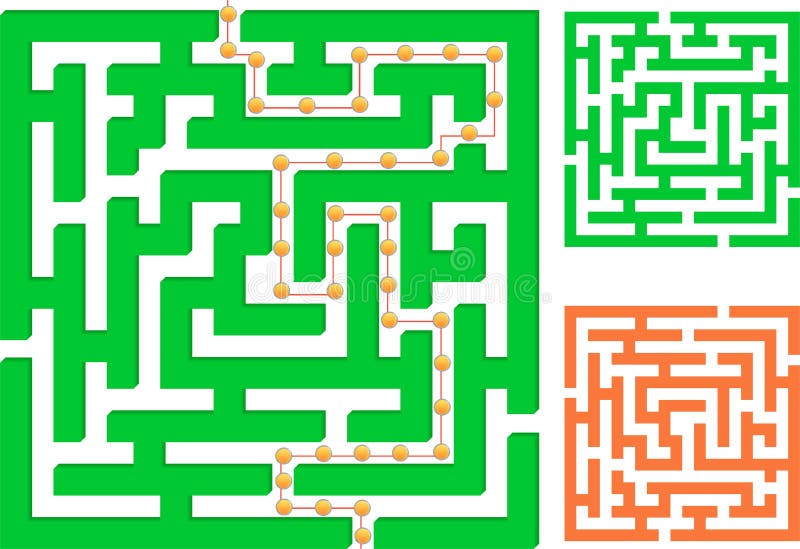 Green maze stock vector. Illustration of path, enter - 18143255