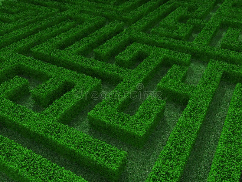 Green maze 3d illustration stock illustration. Illustration of concept ...