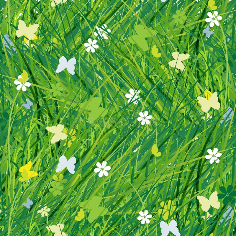 Green Meadow, Seamless Pattern for Your Design Stock Vector ...