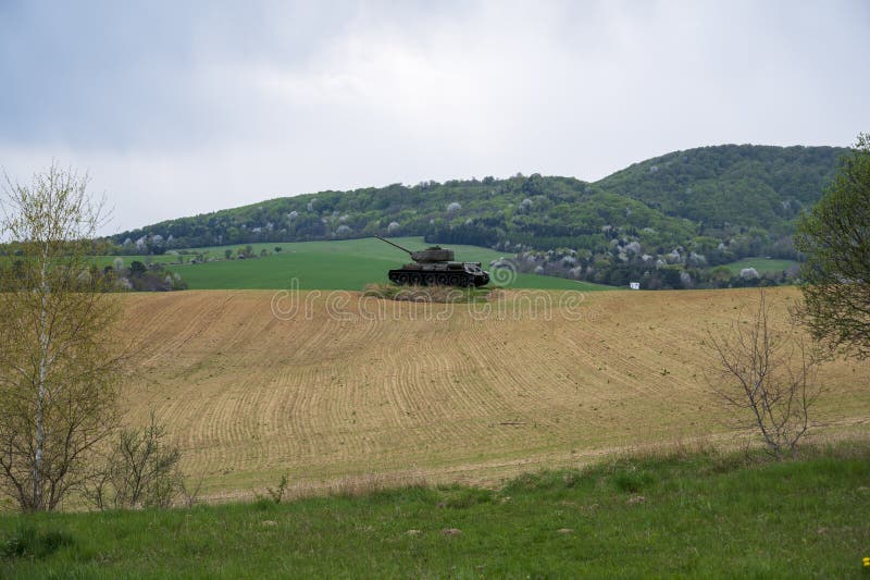 Green Meadows, Fields, Spring Forests and Russian Tanks Stock Photo ...