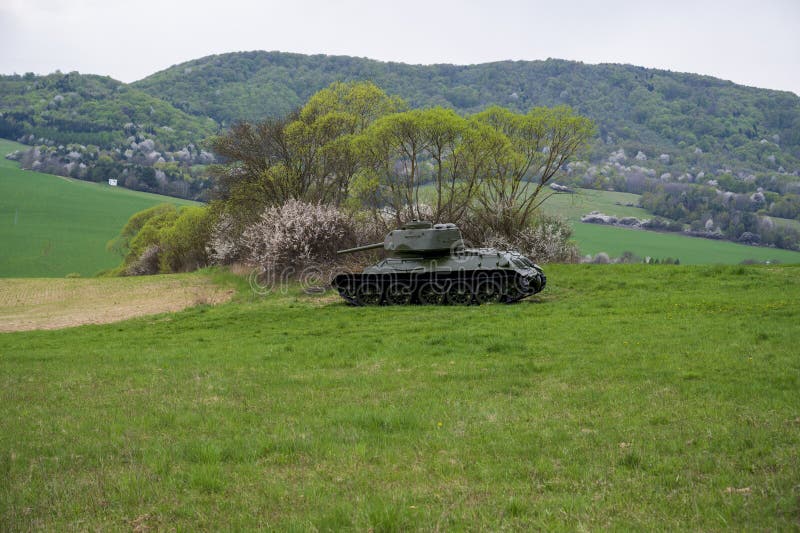 Green Meadows, Fields, Spring Forests and Russian Tanks Stock Image ...