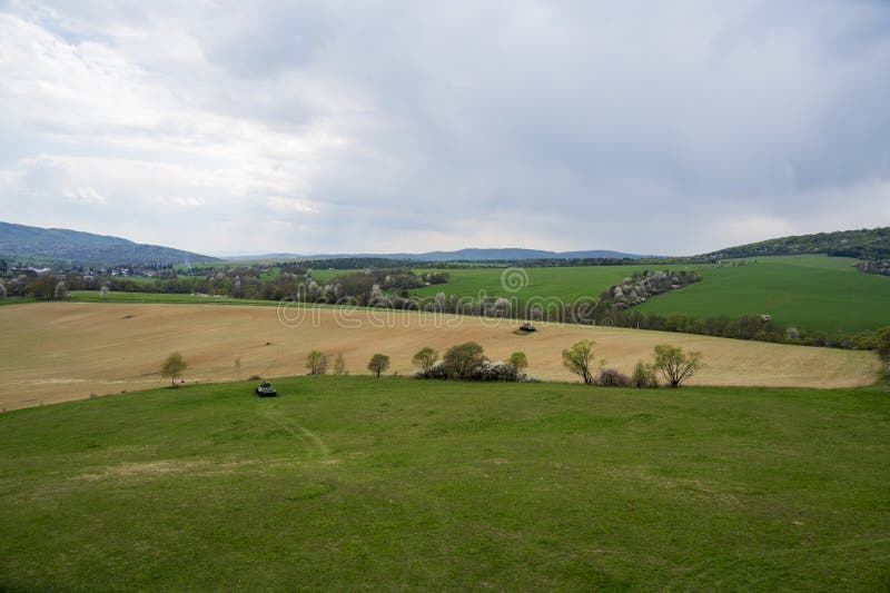 Green Meadows, Fields, Spring Forests and Russian Tanks Stock Photo ...