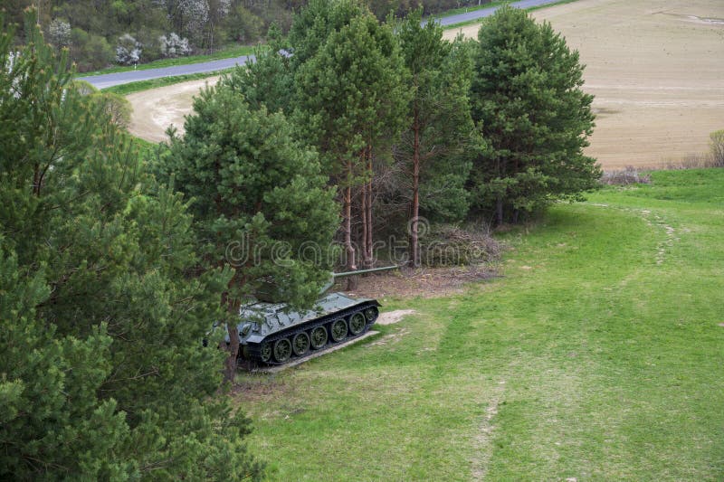 Green Meadows, Spring Forests and Russian Tank Editorial Stock Image ...