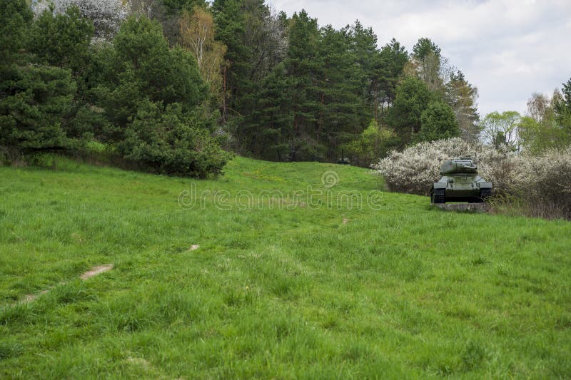 Green Meadows, Spring Forests and Russian Tank Editorial Image - Image ...