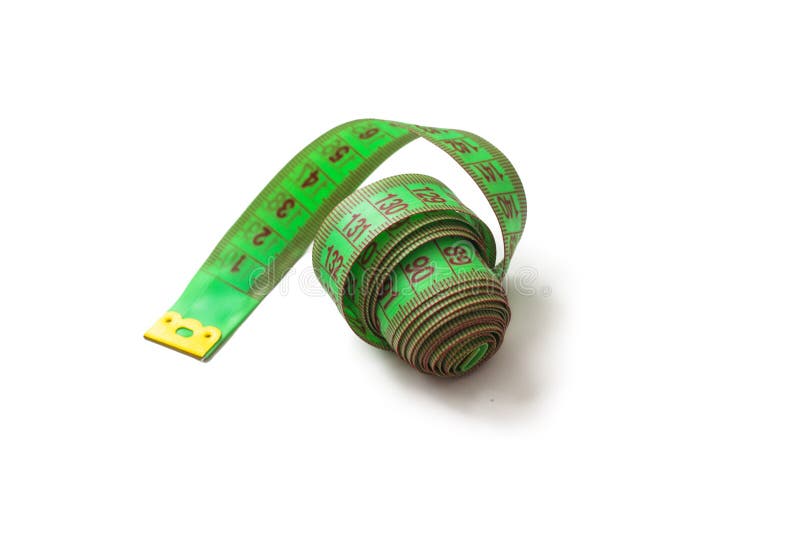 Green Measuring Tape Isolated Stock Photo - Image of object, accuracy ...