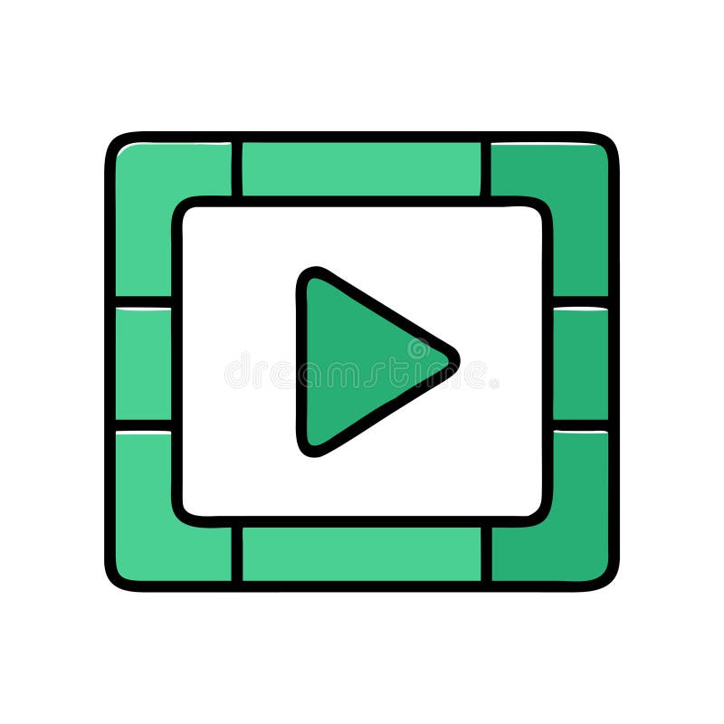 Green Media Play Button for Video Player Apps and Interfaces Stock ...