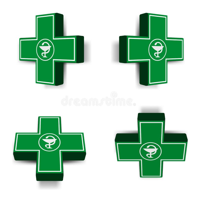 Green medical cross sign stock illustration. Illustration of clinic ...