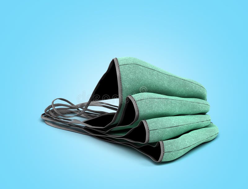 Green Medical Masks in Stack 3d Render on Blue Gradient Stock ...