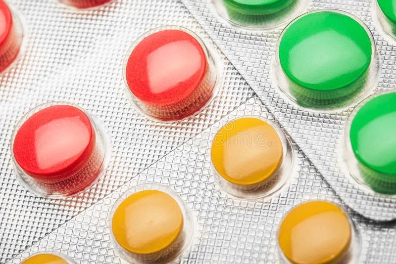 Green Medical Pills in a Plastic Packaging Stock Image - Image of foil ...