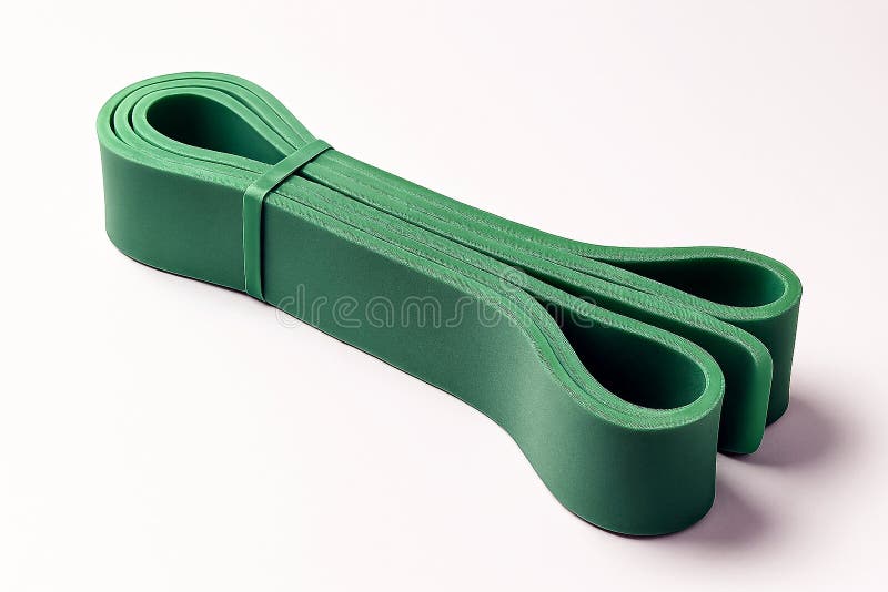 Green Medium Resistance Band Isolated on White Background Stock ...