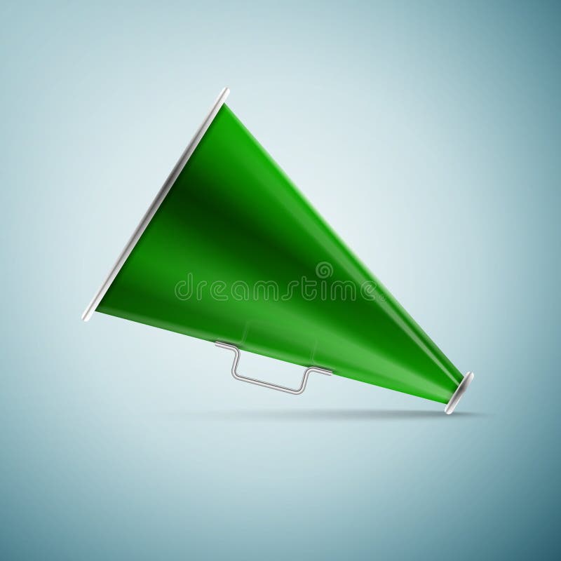 Green Megaphone Icon Isolated on Blue Background Stock Vector ...