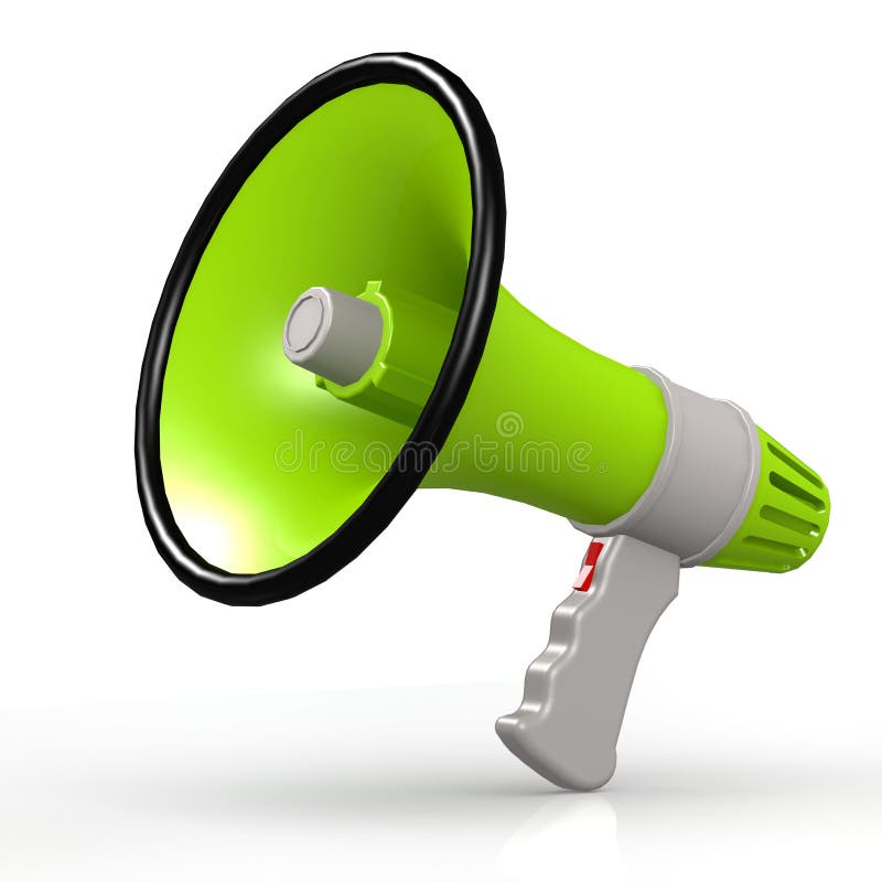 Green Megaphone with YOU WIN Message on Speech Bubble. Conceptual 3D ...