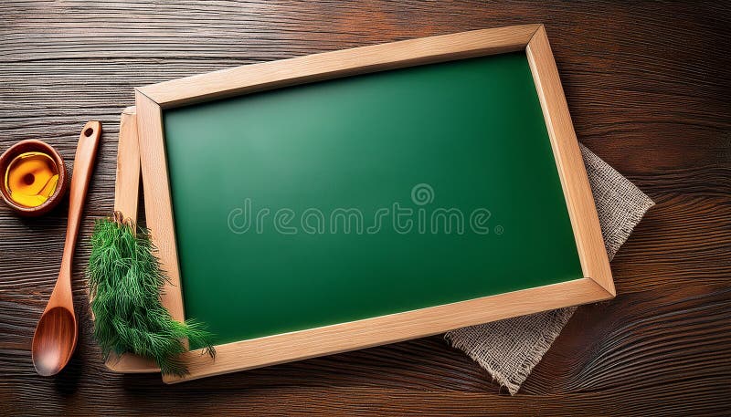 Green Menu Blackboard with Empty Space Stock Illustration ...