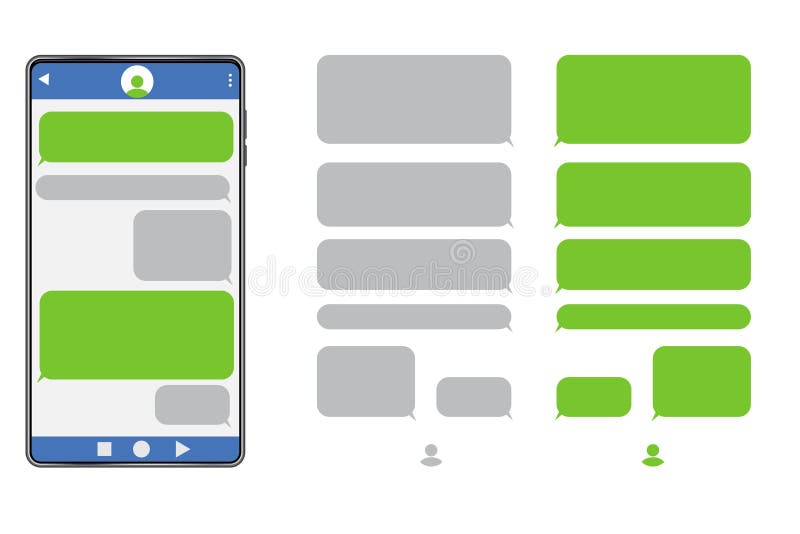 Green Message Screen.Talk Interface Message Button. Phone Icon Vector ...