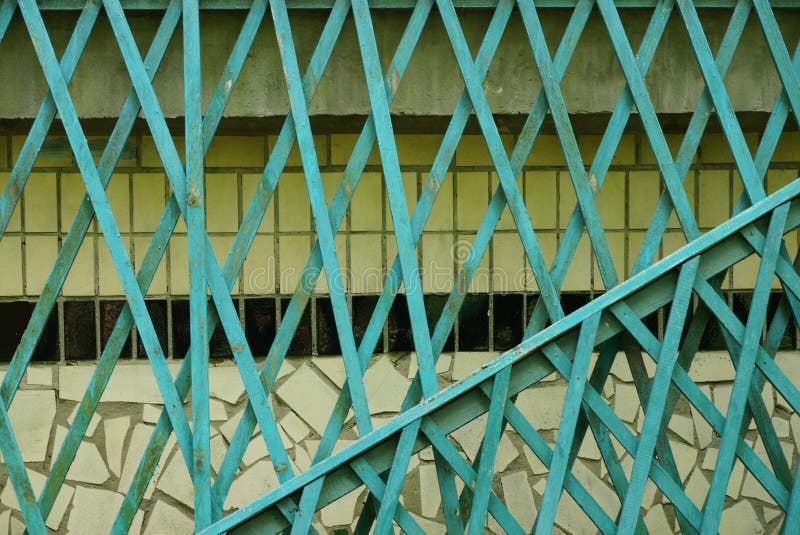 Green Metal Background of Iron Bars in the Pattern in the Wall Stock ...