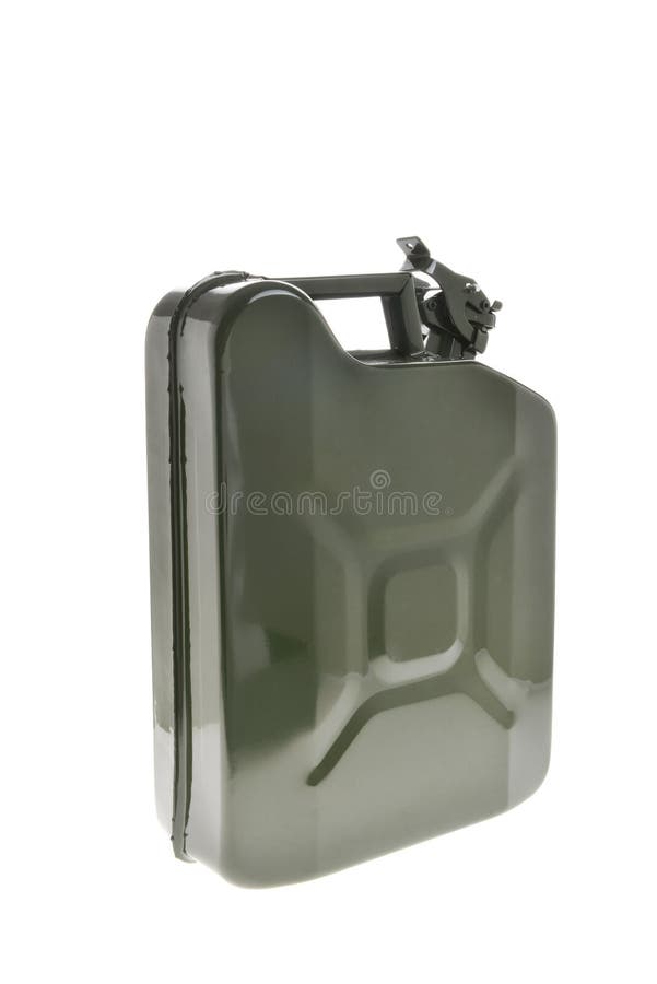 Green Metal Canister for Gasoline Stock Image - Image of isolated ...