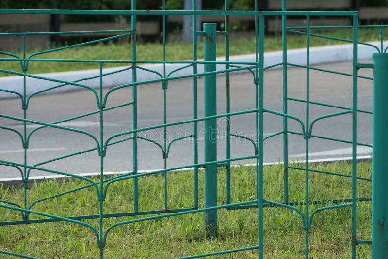 Green Metal Texture of Iron Bars in the Pattern in the Wall Stock Image ...