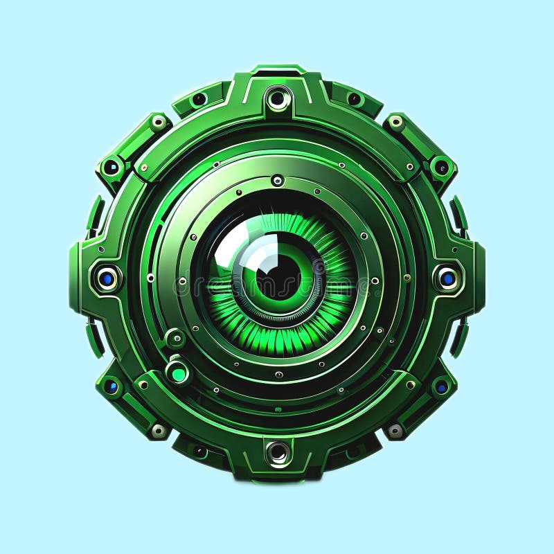 Green Metallic Amulet with a Glass Eye in the Center Stock Illustration ...