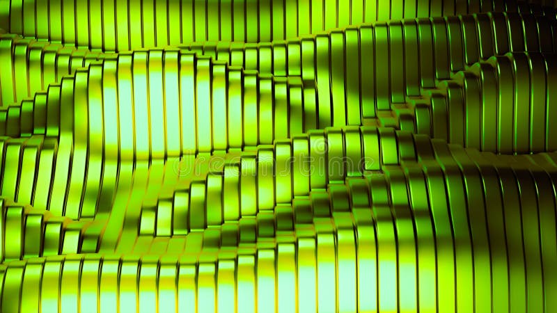 Green Metallic Background with Waves and Lines. 3d Illustration, 3d ...