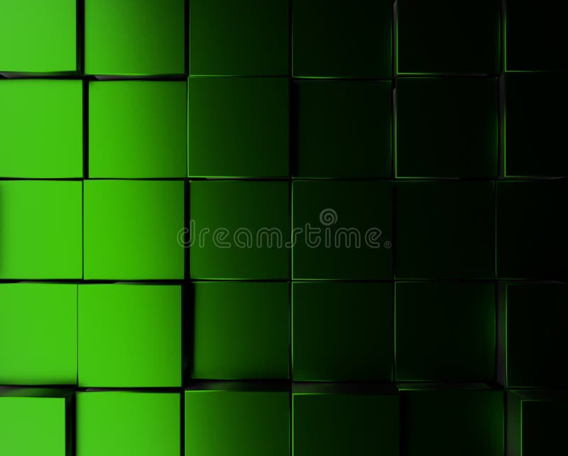 Green Metallic Cubes Background Stock Illustration - Illustration of ...