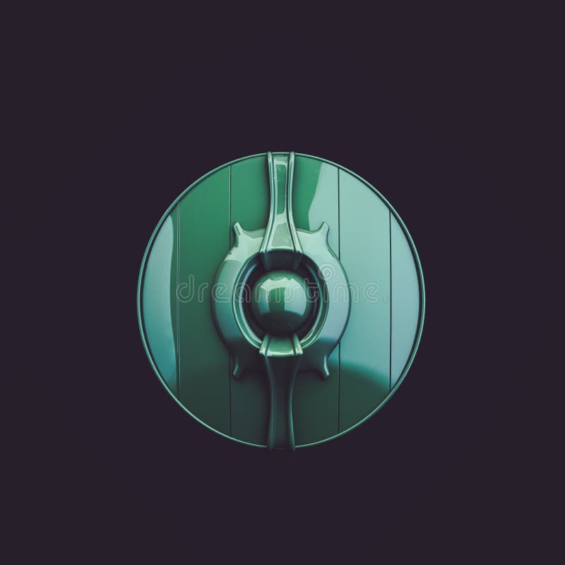 Green Metallic Shield. Old Medieval Ancient Knight Armor Shield Stock ...