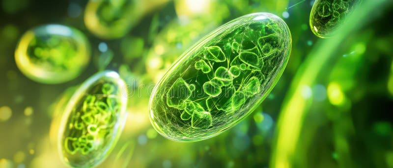 Green Microbes in a Lively Ecosystem Stock Photo - Image of microbes ...