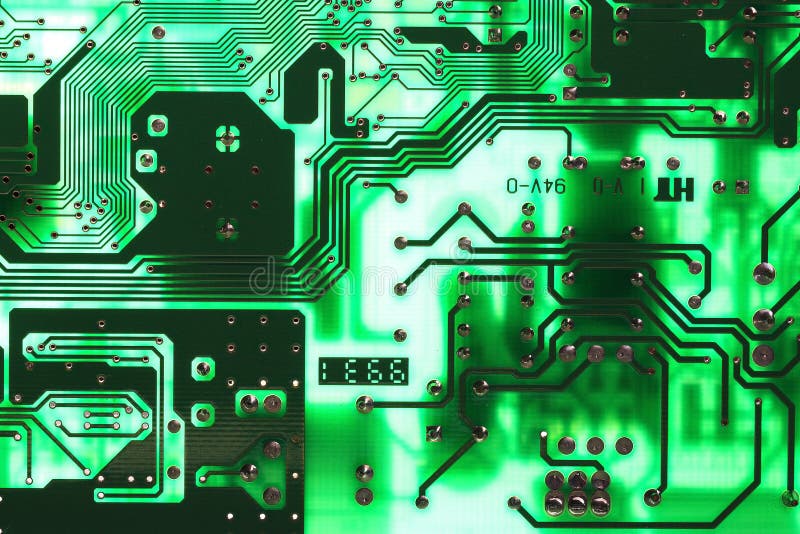 Green Microelectronics Computer Chip Stock Photo - Image of board ...