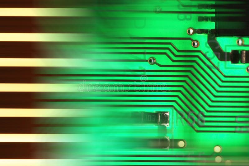 Green Microelectronics Computer Chip Stock Image - Image of electric ...