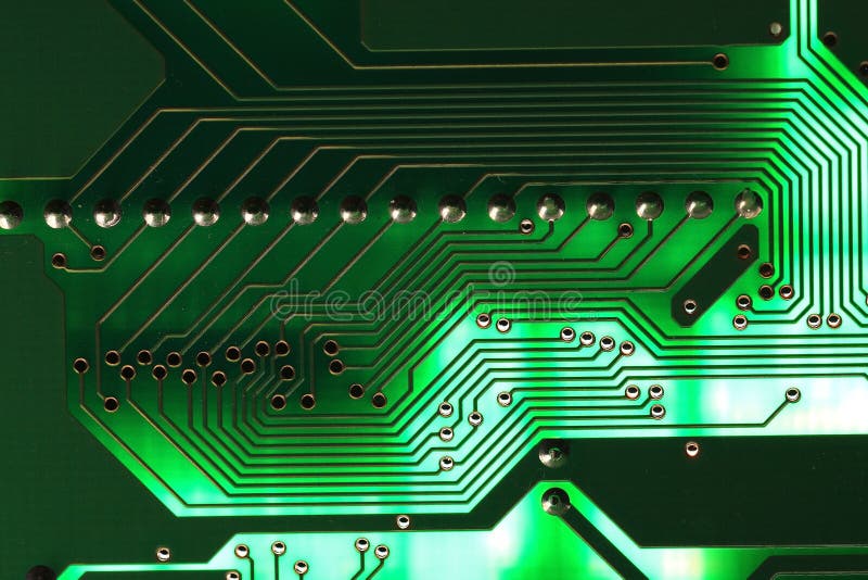 Green Microelectronics Computer Chip Stock Image - Image of background ...