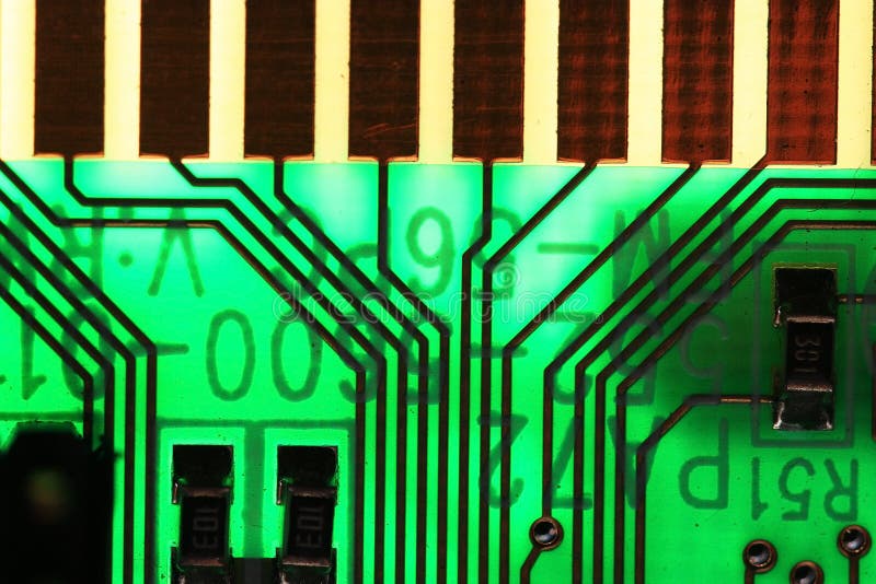 Green Microelectronics Computer Chip Stock Image - Image of background ...