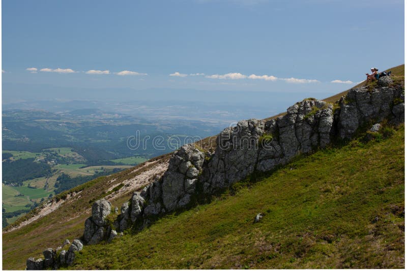 Green Mid-mountain Landscape Under the Sun without Trees Stock Photo ...