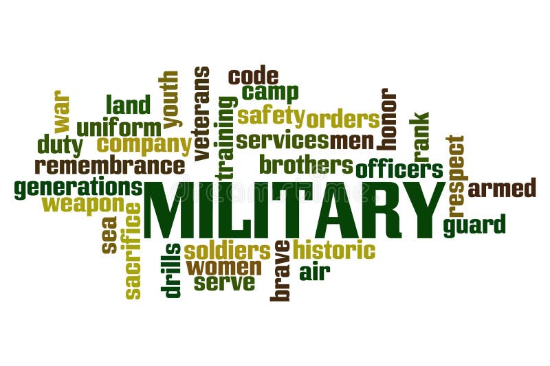 Green Military Word Cloud stock illustration. Illustration of brave ...