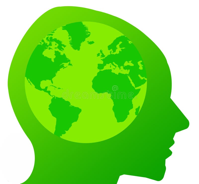 Green mind stock illustration. Illustration of ecosystem - 26300673