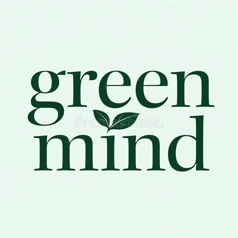 Green Mind Concept ,AI Generated Stock Illustration - Illustration of idea, typography: 368659396
